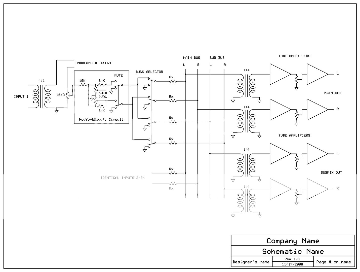 Transformer and fader question for passive mixer | GroupDIY Audio Forum